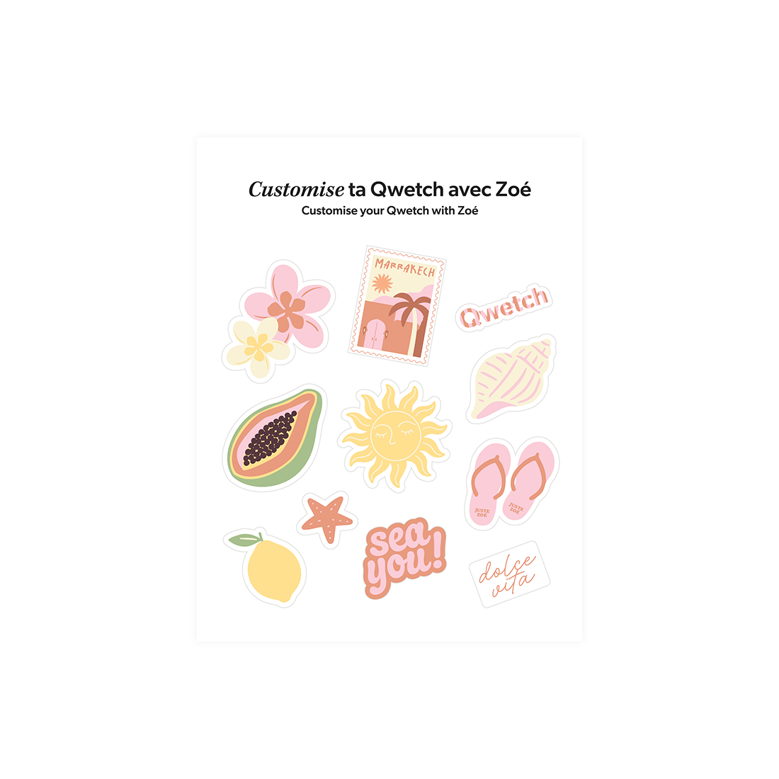Planche de stickers - Qwetch x Juste Zoé - Qwetch