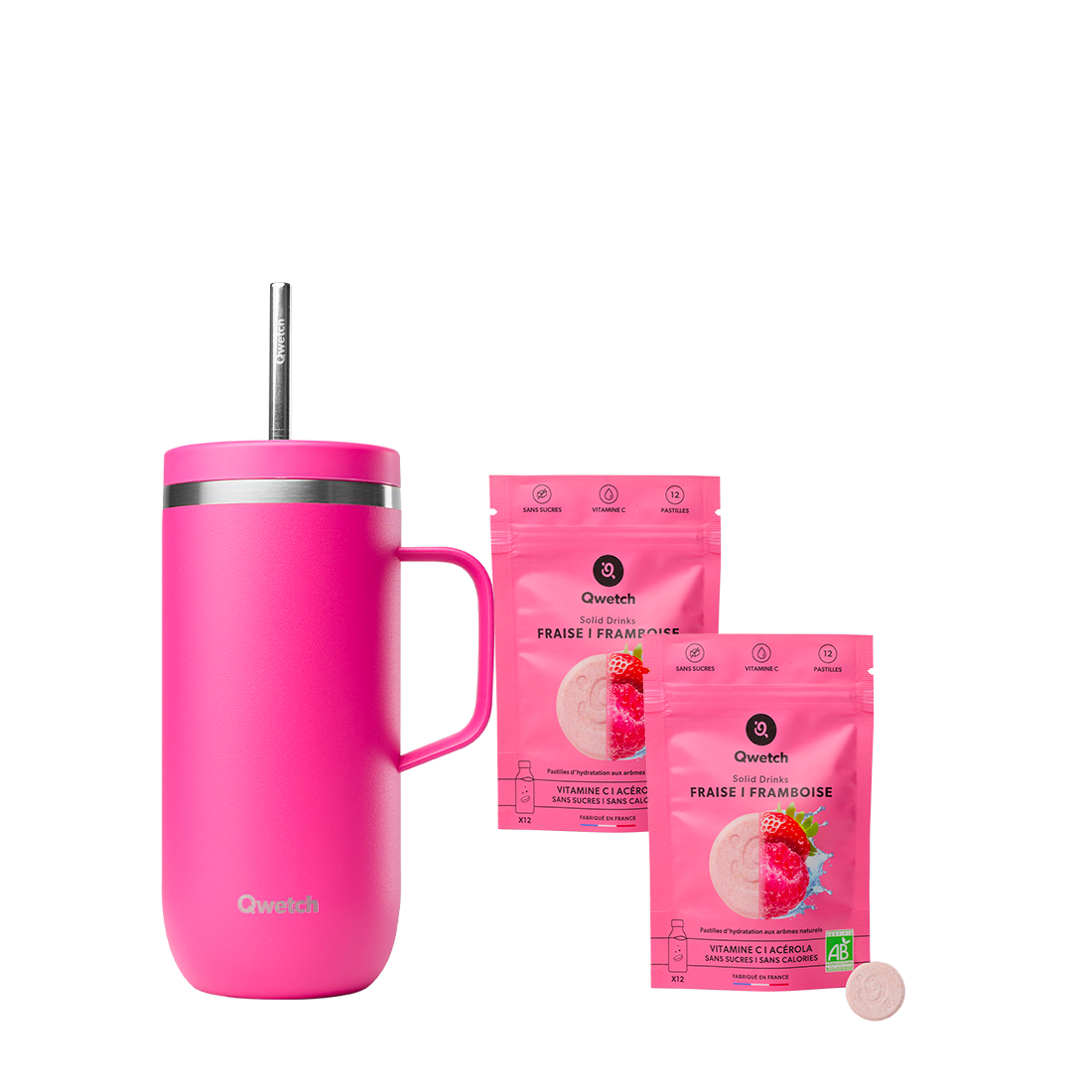 Bundle Solid Drinks Strawberry Raspberry & Cold Cup Magenta - Qwetch