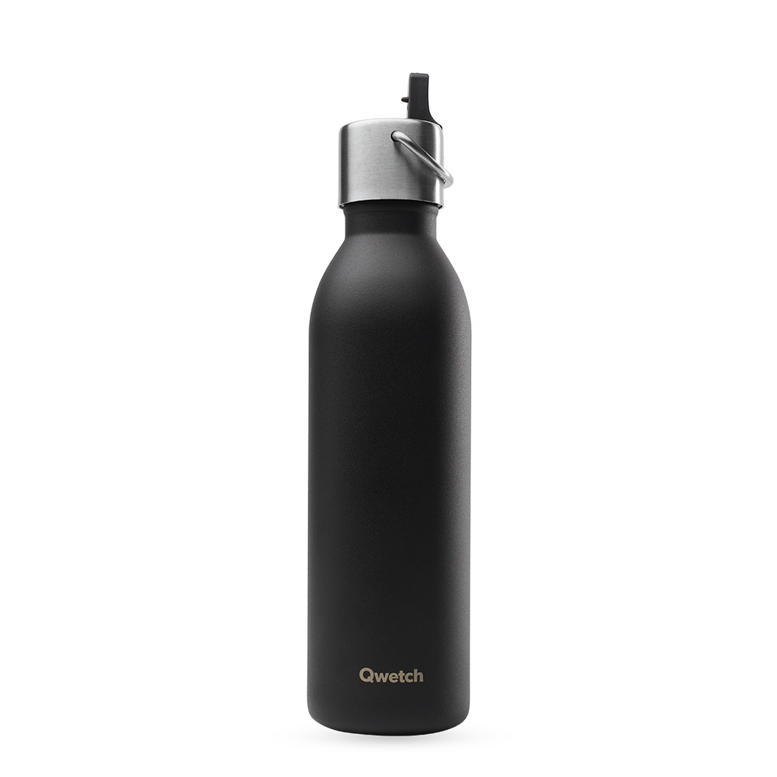 Insulated Bottle Active Matt Black Sport Lid - Qwetch