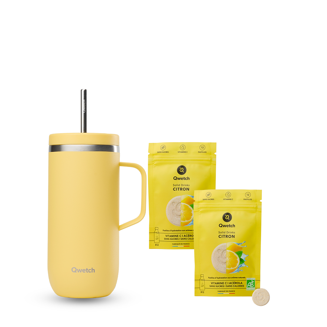 Kit Solid Drinks Citron & Cold Cup Citron - Qwetch